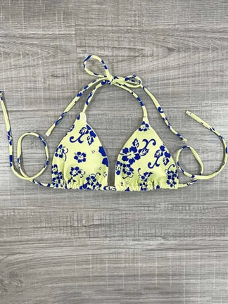 Blue Floral Triangle Top Bikini Set | Shop Bikini at LeStyleParfait