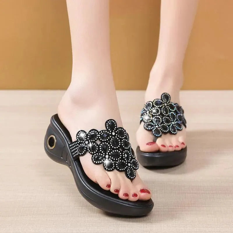 Crystal Wedge Sandal Shoes | Shop Wedge Sandals at LeStyleParfait