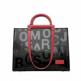 Letter-Embossed Leather Handbag | Shop Handbag at LeStyleParfait