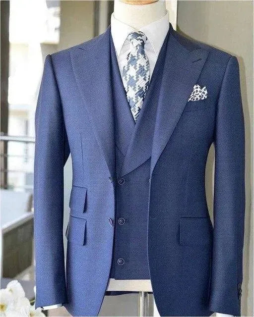 Ocean Blue Three Piece Suit | Shop Three Piece Suit at LeStyleParfait