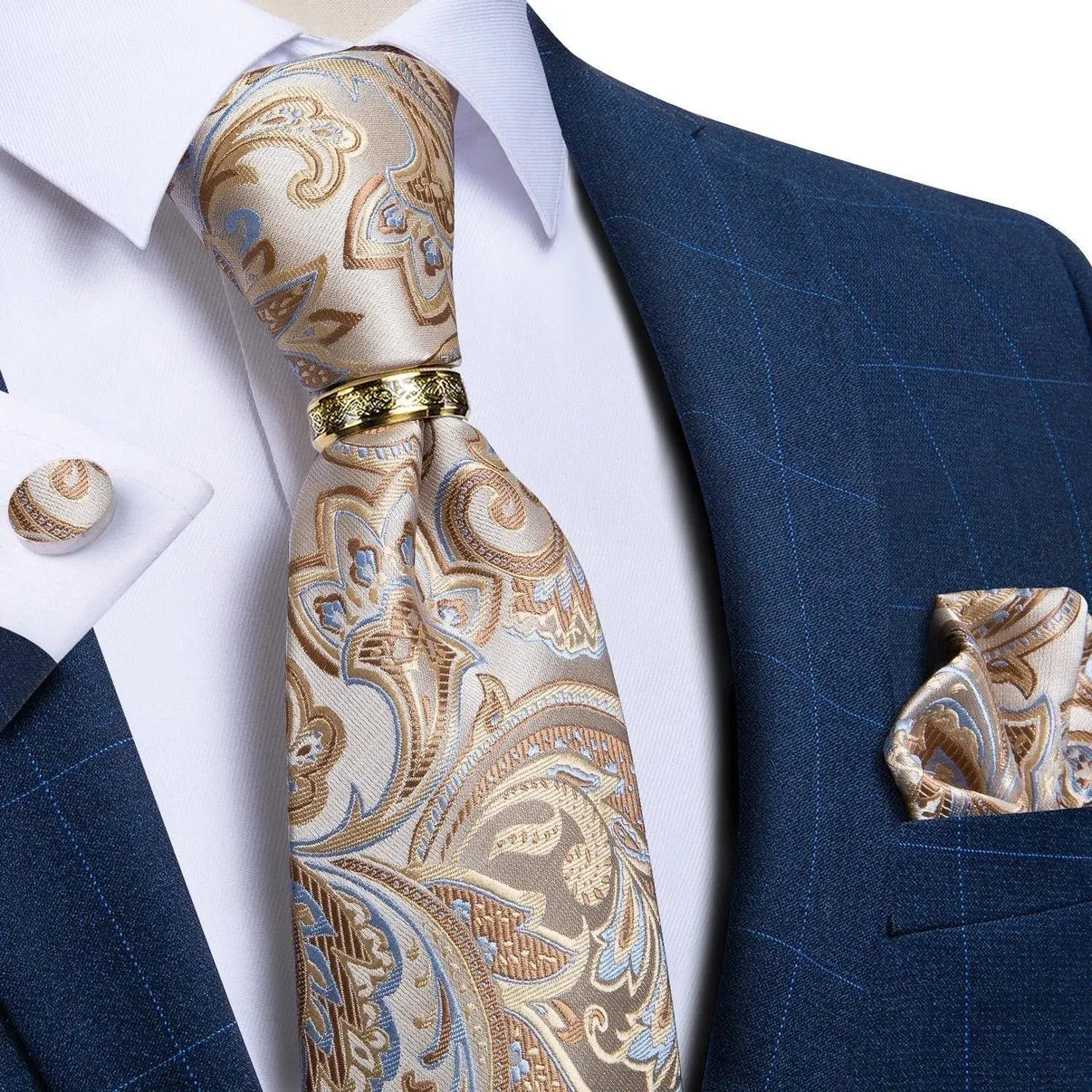 Solid Block Silk Necktie Set | Shop Necktie at LeStyleParfait