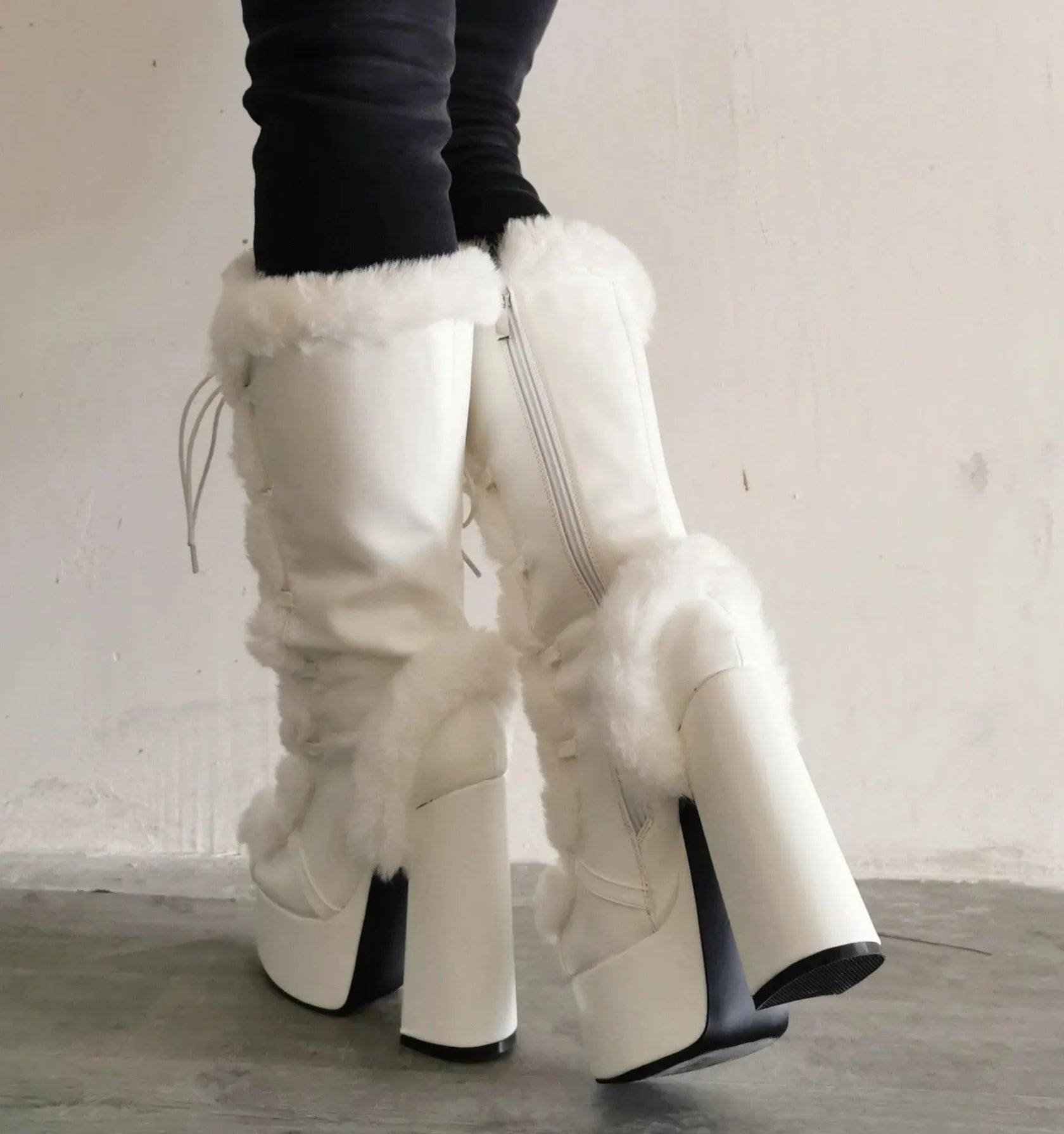 Warm High Heels Platform Boots | Shop Platform Boots at LeStyleParfait